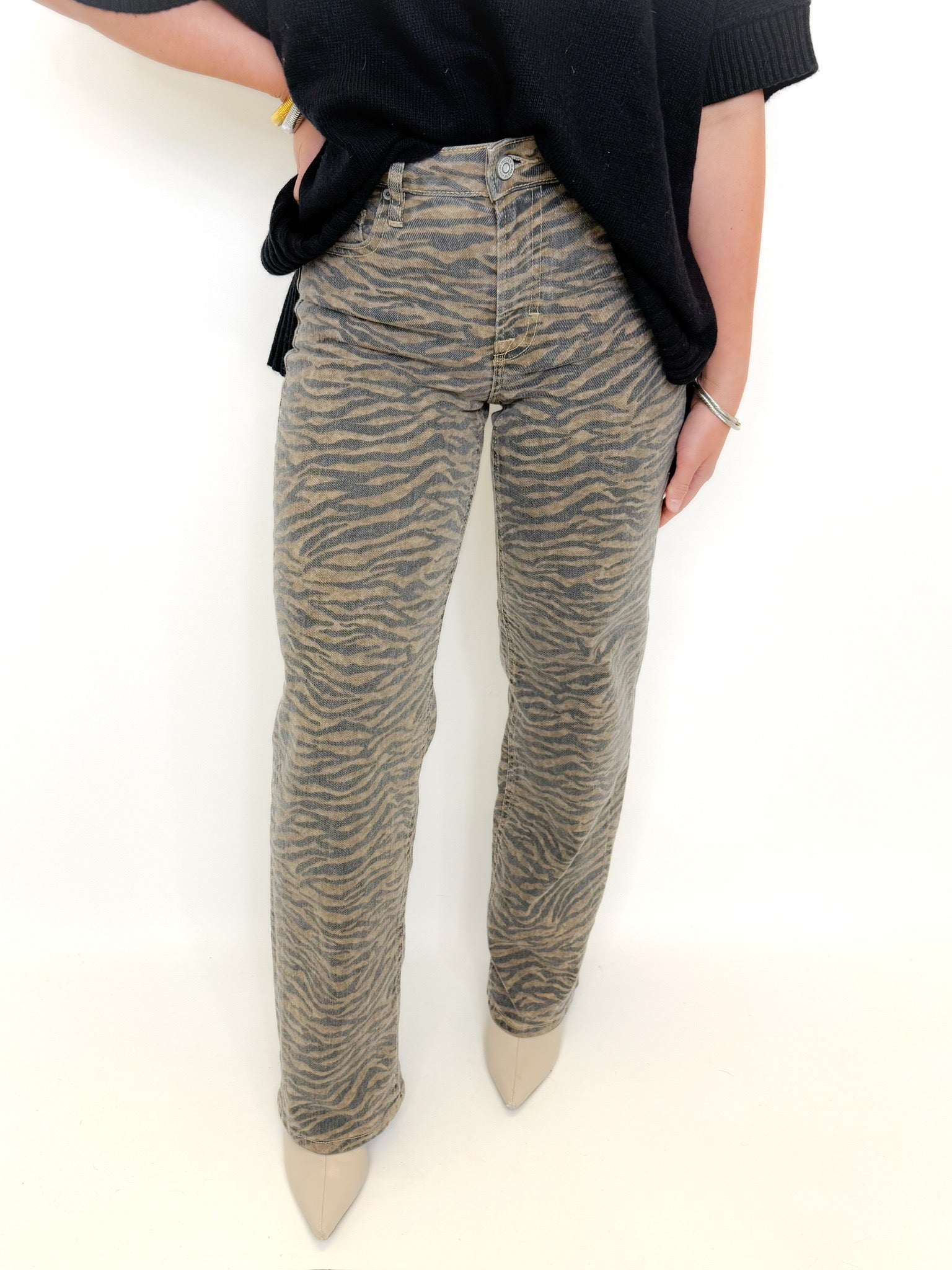 LOGAN HIGH WAIST STRAIGHT LEG JEAN - TIGER – Mingle