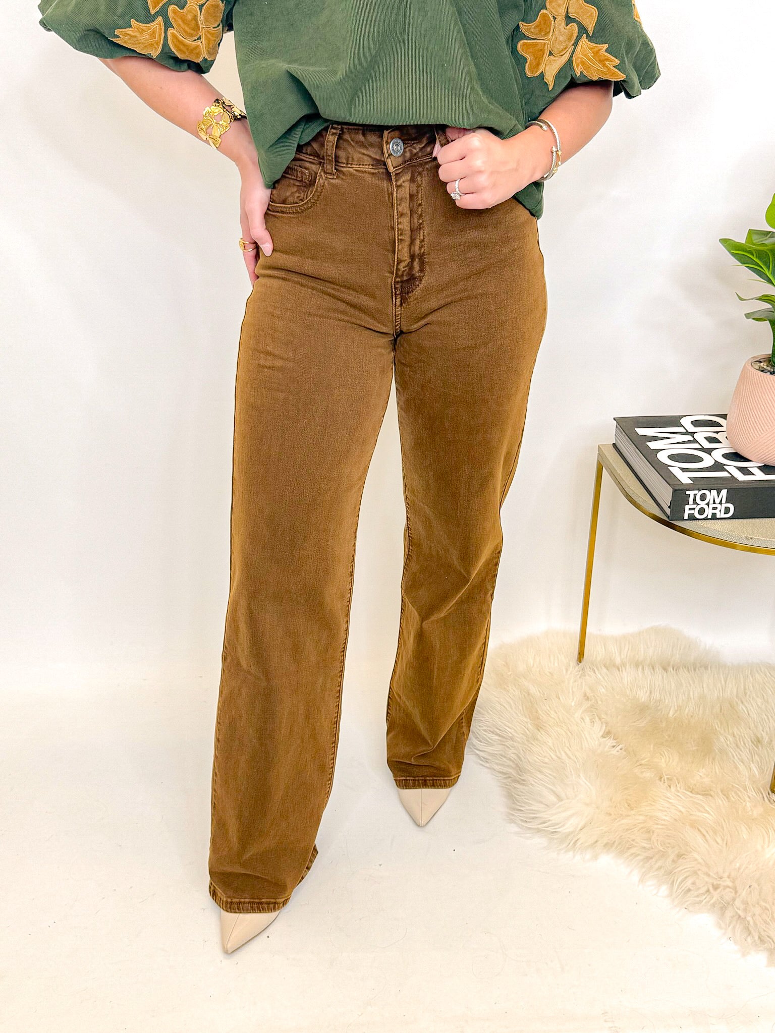 MOCHA MOMENT WIDE LEG JEAN – Mingle